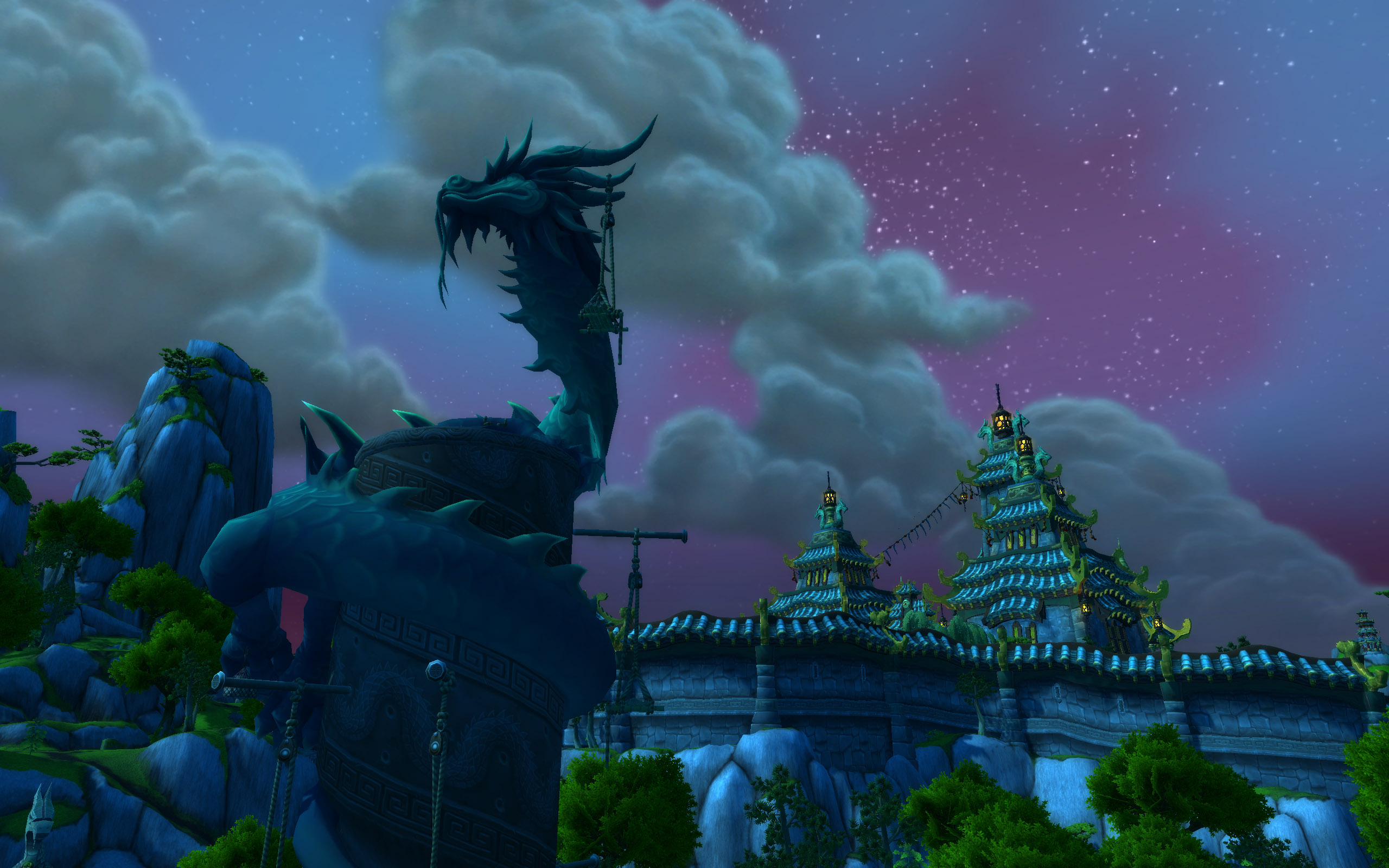 WoW Girl ~ Nighttime_outside_The_Temple_of_the_Jade_Serpent_in_Jade_Forest